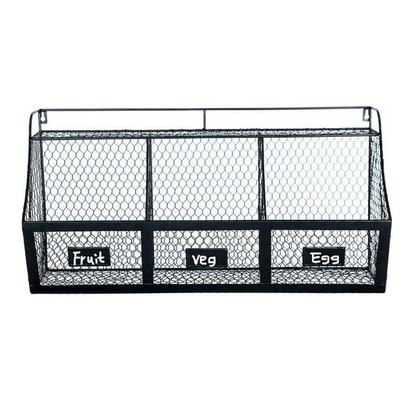 Storage & Organization | 3 Compartment Wall Mount Metal Storage Basket ...